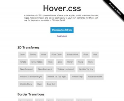 40以上のホバーエフェクトをCSSだけで実装できる「Hover.Css」 | co-jin